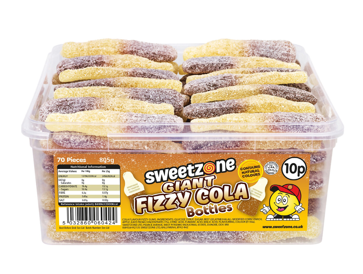 (Fizzy Cola Giant Bottles 800g TUB - 1H015) Halal Sweets Fried Eggs ...