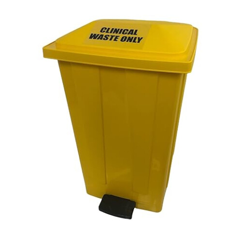 50L Litre Yellow Medical Clinical Recycling Commercial Waste Pedal Bin on OnBuy