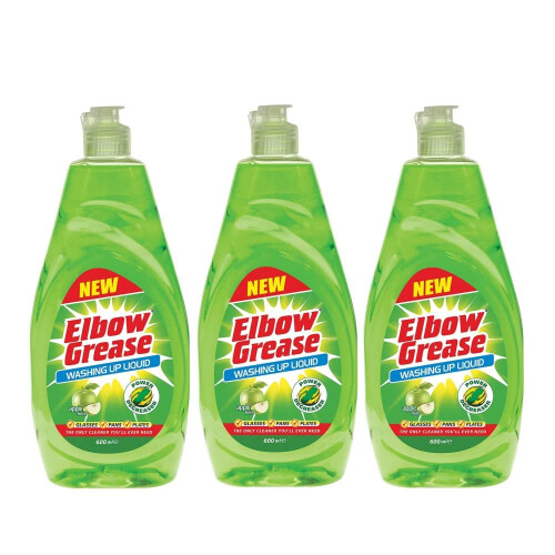 ELBOW GREASE WASH UP LIQUID - APPLE 600ml - PACK OF 3 on OnBuy