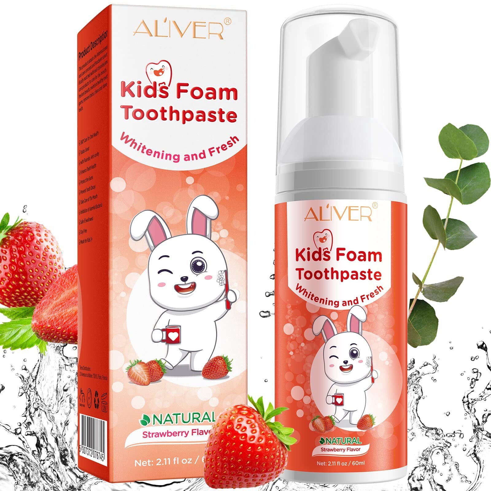 Foam Kids Toothpaste, Children's Toothpaste, Toddler Toothpaste with ...