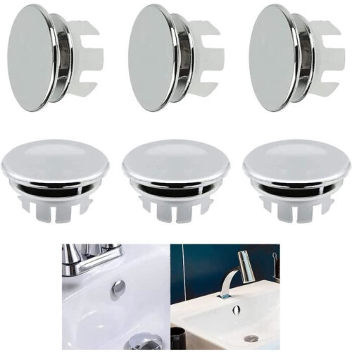 6Pcs Sink Overflow Cover,Replacement Overflow Ring,Plastic Ring for ...