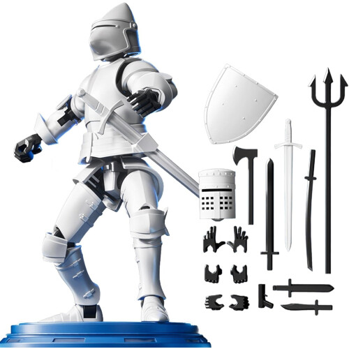 (WHITE) (Unassembled)Dummy 13 Magnetic Medieval Knight Action Figure ...