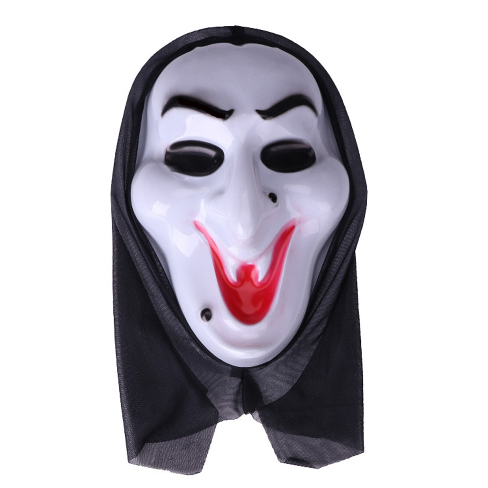 (D) Mask With Shroud 2024 Halloween Scream Full Head Masks Scary Party ...