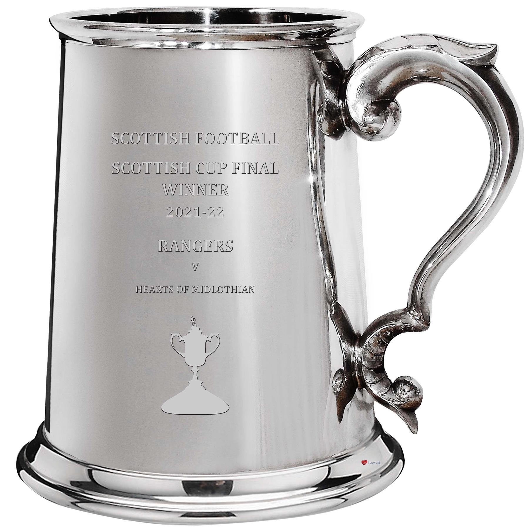 1 Pint Tankard for Glasgow RANGERS FC 2021-22 Scottish Cup Final Winner ...
