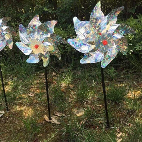 Bird Repellent Reflective Windmill Scarers Scare Birds Away Garden ...