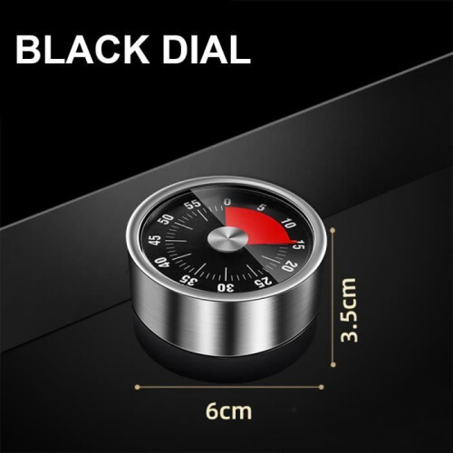 Black - Stainless Steel Visual Kitchen Timer, 60 Minutes Magnetic Timer ...