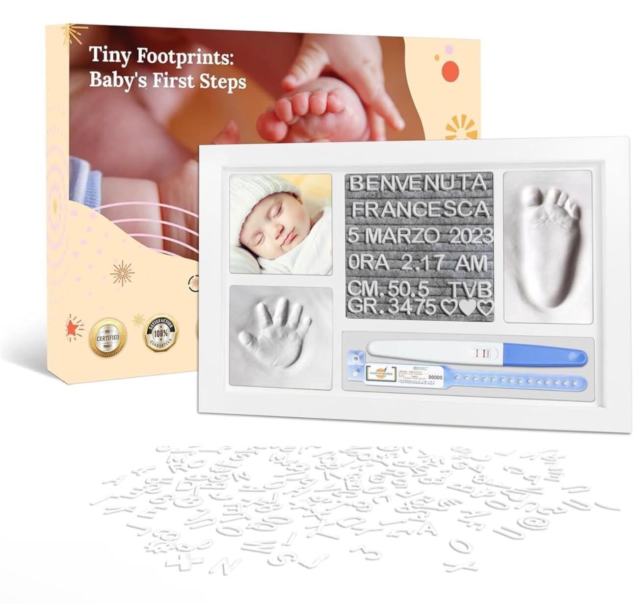 Imprint Baby Hands and Feet Personalised Frame Kit Footprints Newborn ...