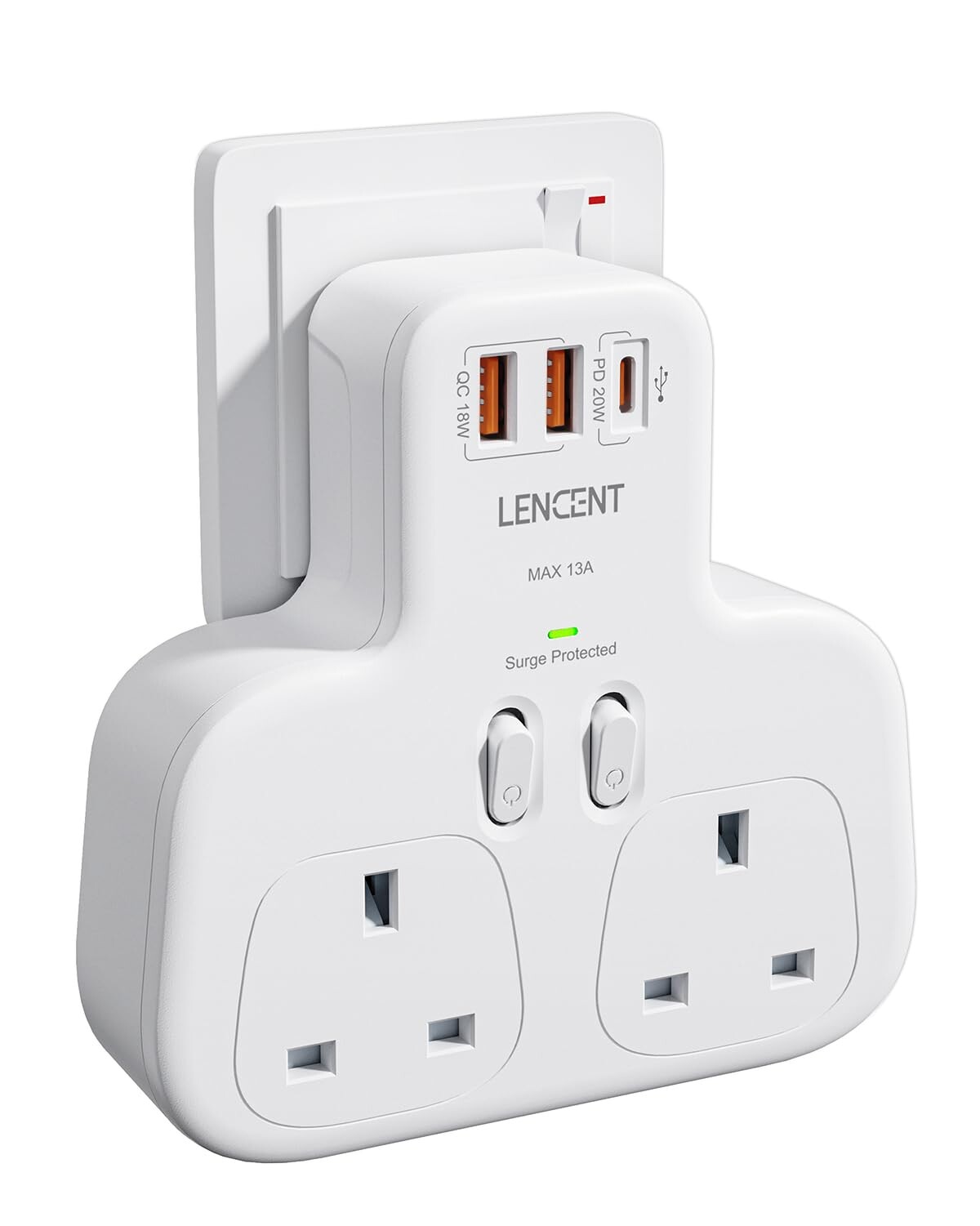 Double Plug Adaptor With 3 USB Slots, Multi Plug Extension, 2 Way Plug ...