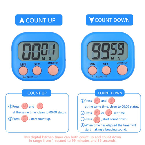 Minute Cooking Timer,4 PCS Kitchen Countdown Timer,4-Color Stop Watch ...