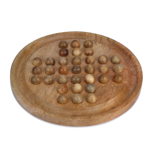 Wooden Solitaire Board Game Handmade Decorative Wood Peg Classical ...