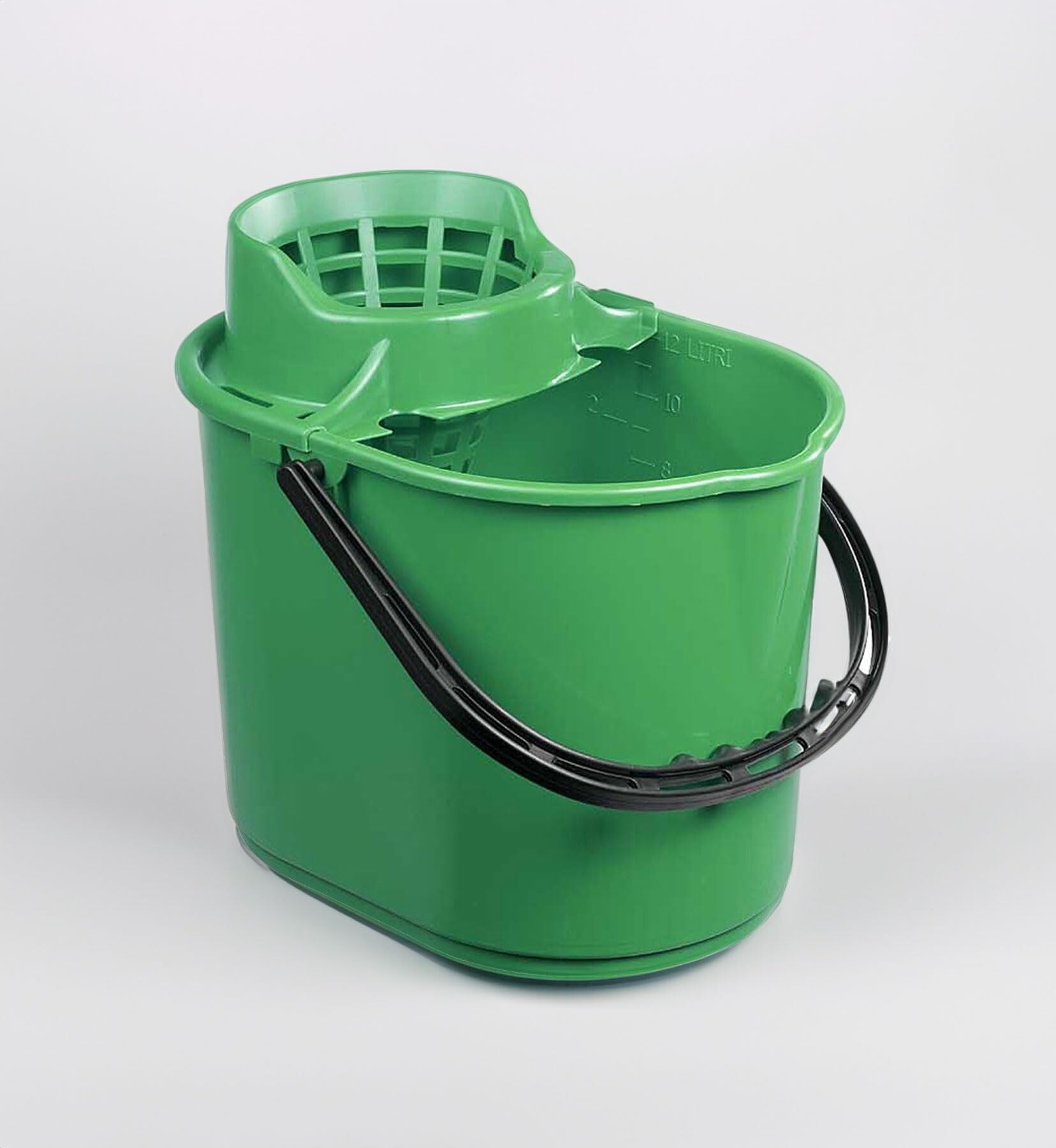 Deluxe 12 Litre Mop Bucket with Raised Cone Wringer, Easy To Use ...