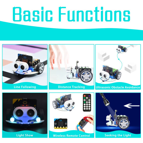 ELECFREAKS microbit Mini Cutebot Kit Compatible with BBC Micro:bit V2 ...