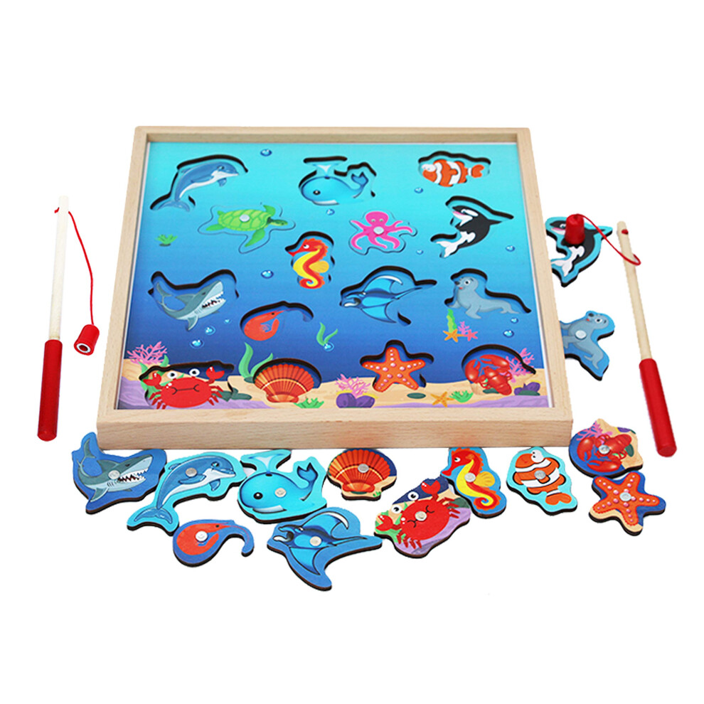 TOWO Wooden Fishing Game-Magnetic Fishing Puzzles with Numbers Jigsaw ...