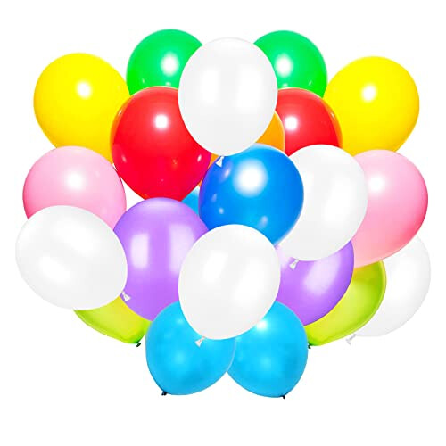 100 Pack Balloons-Color Assorted Birthday Balloons 10 inch Multicolour ...