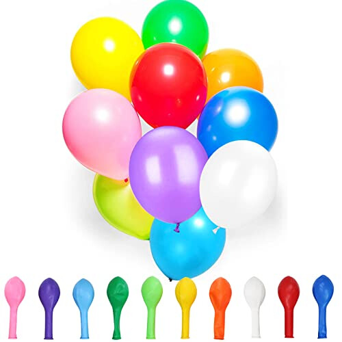 100 Pack Balloons-Color Assorted Birthday Balloons 10 inch Multicolour ...