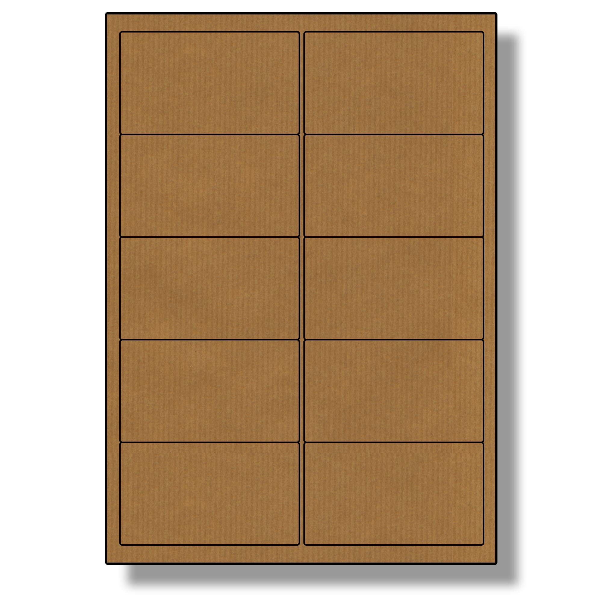 Label Planet 10 Per Sheet, 5 Sheets (50 Brown Kraft Labels). Brown ...
