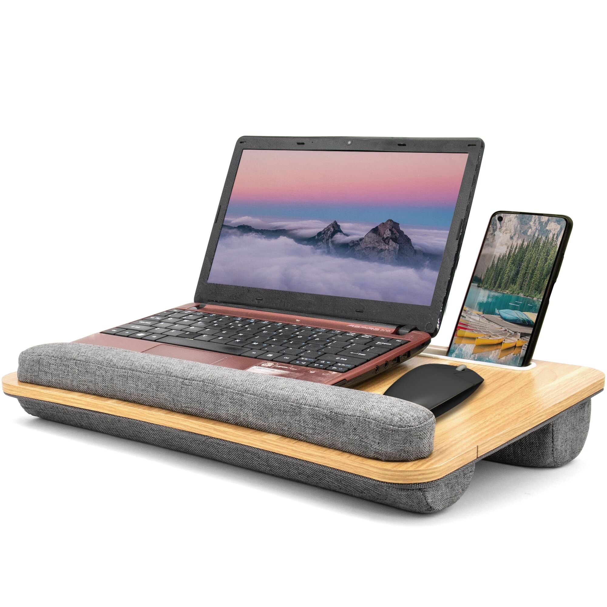 Lap Desk Laptop Tray: Computer Bed Tray with Soft Pillow - Padded Lap ...