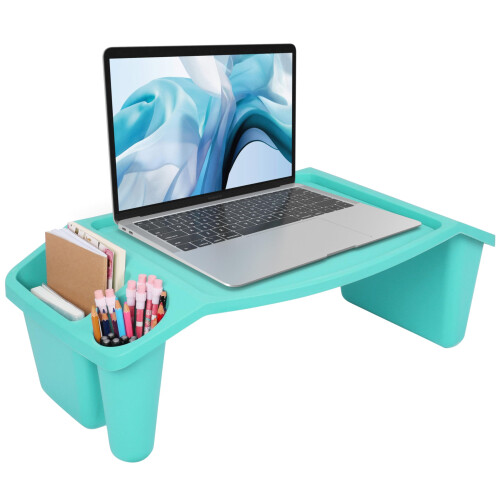 Blue Multi-Purpose Lap Desk with 3 Compartments - Lap Stand with Side ...