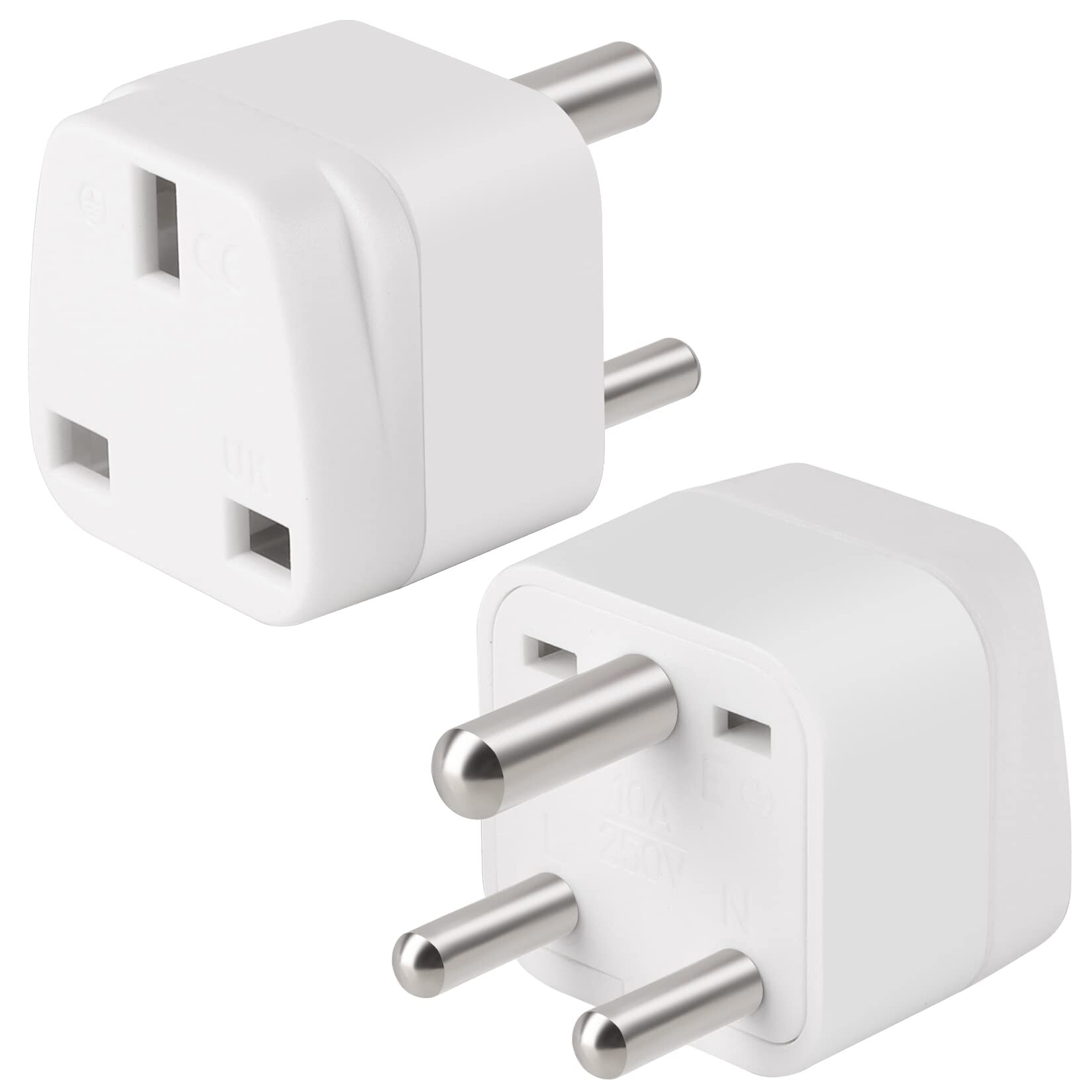 2-Pack UK to India Plug Adapters, TENINYU India Power Converter ...