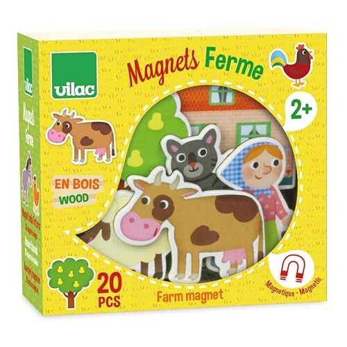 Farm Themed Wooden Magnets, Learning Made Fun with Colorful Magnets, 20 ...
