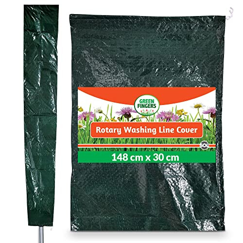 Rotary Washing Line Cover 148cm x 30cm - Protect Outdoor Clothes Airer ...
