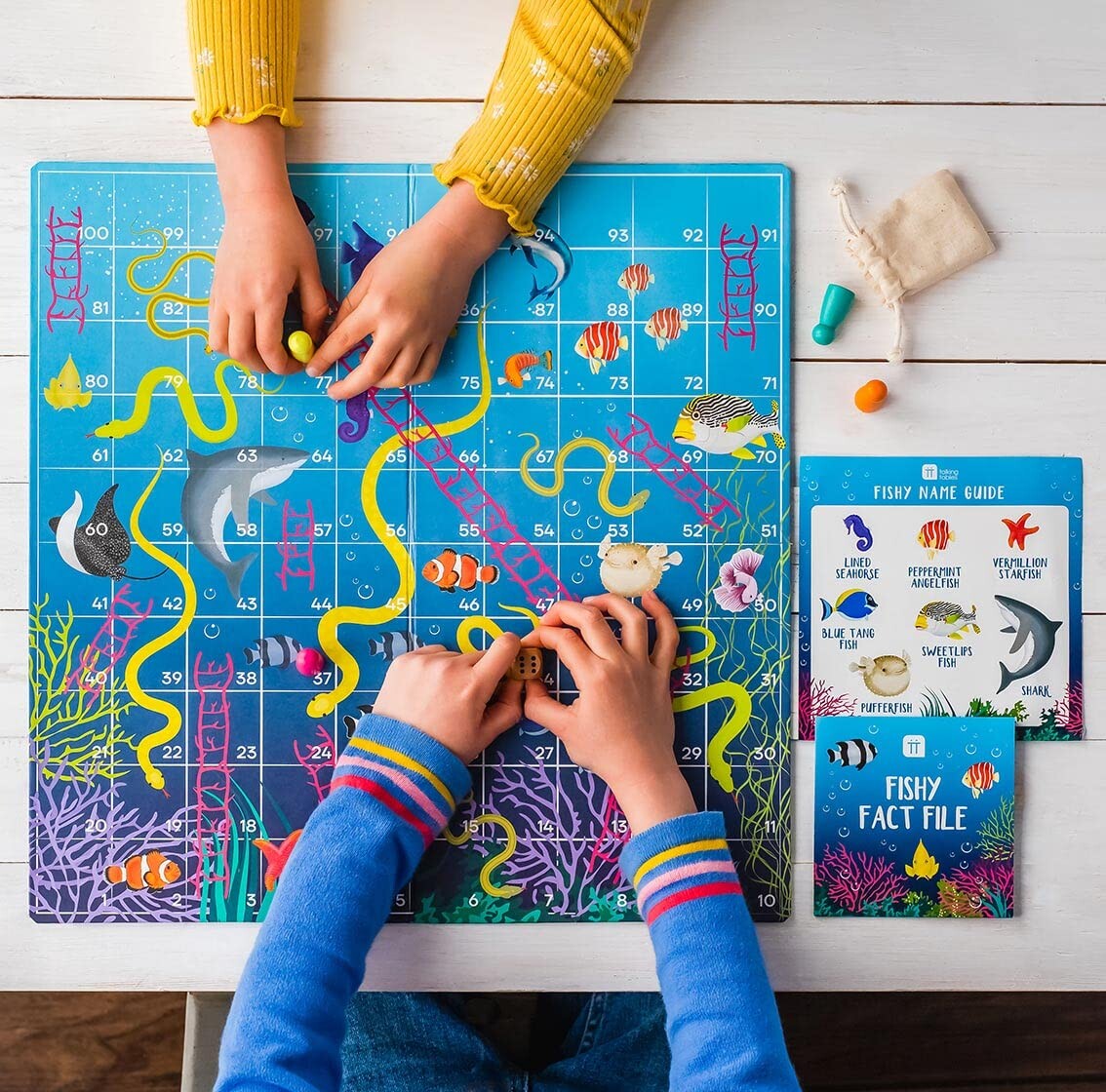 Fish Themed Snakes and Ladders Game for Kids | Classic Board Game for ...