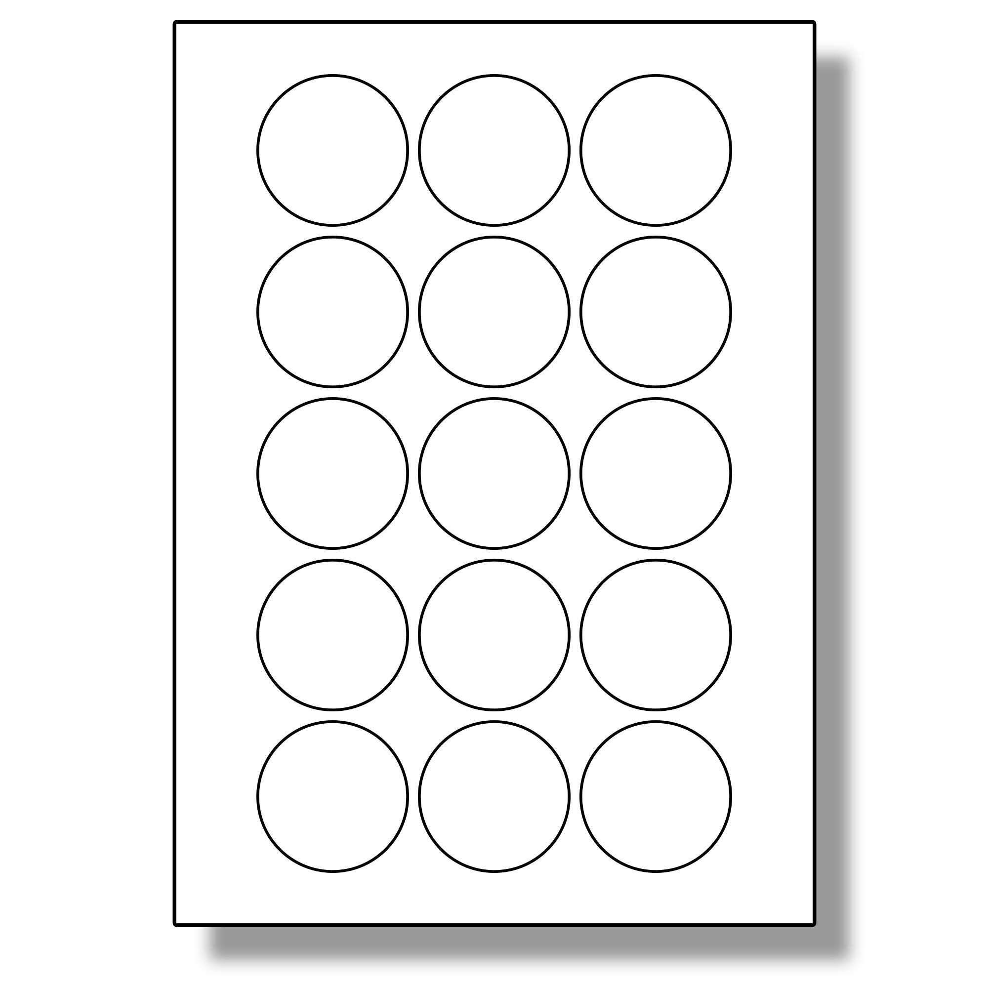 Label Planet 15 Per Page/Sheet, 5 Sheets (75 ROUND Sticky Labels ...