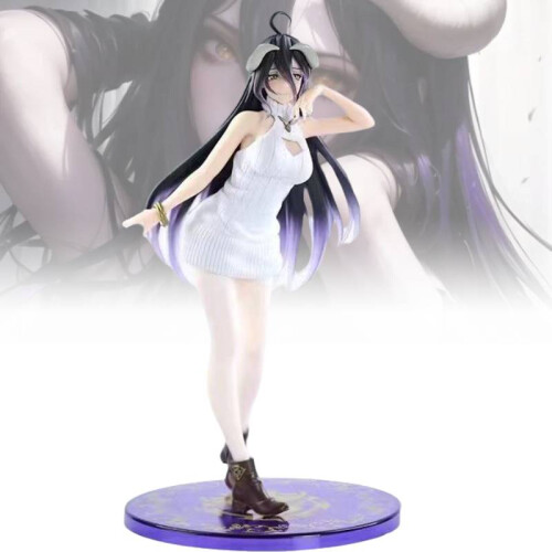Overlord Pvc Albedo Figurine Toy Standing Model White Knitted Anime ...