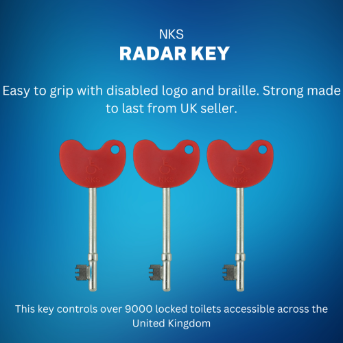 3 x NKS RADAR KEY Disabled Toilet Bathroom Door Access Braille Easy ...