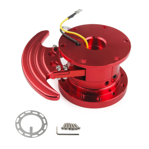 (Red) New Steering Wheel Quick High Tilt Racing Release Hub Kit Adapter ...