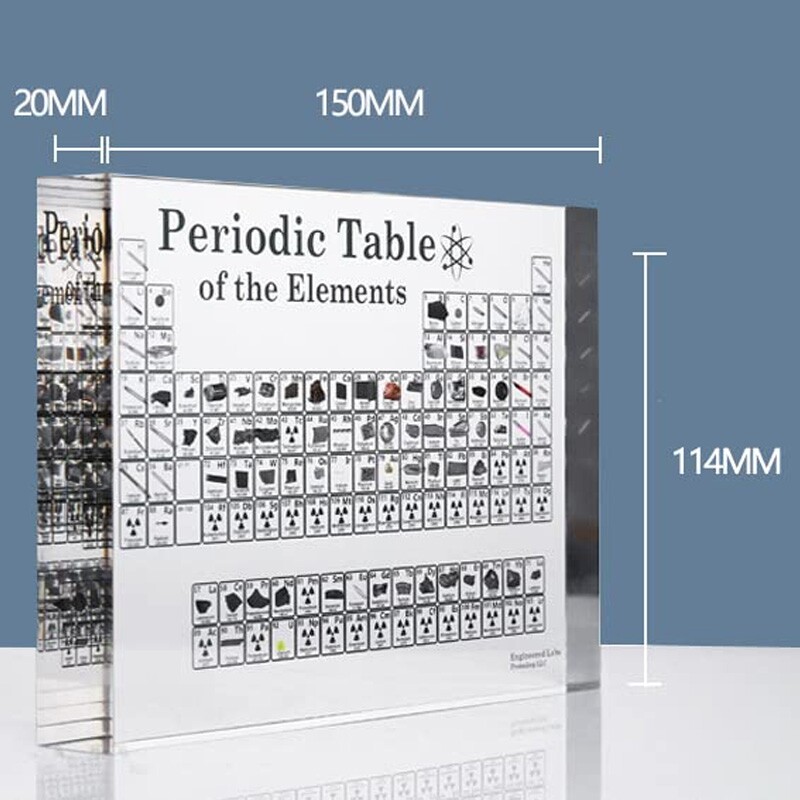 (With 7 color lights) Acrylic Periodic Table With Real Elements with ...