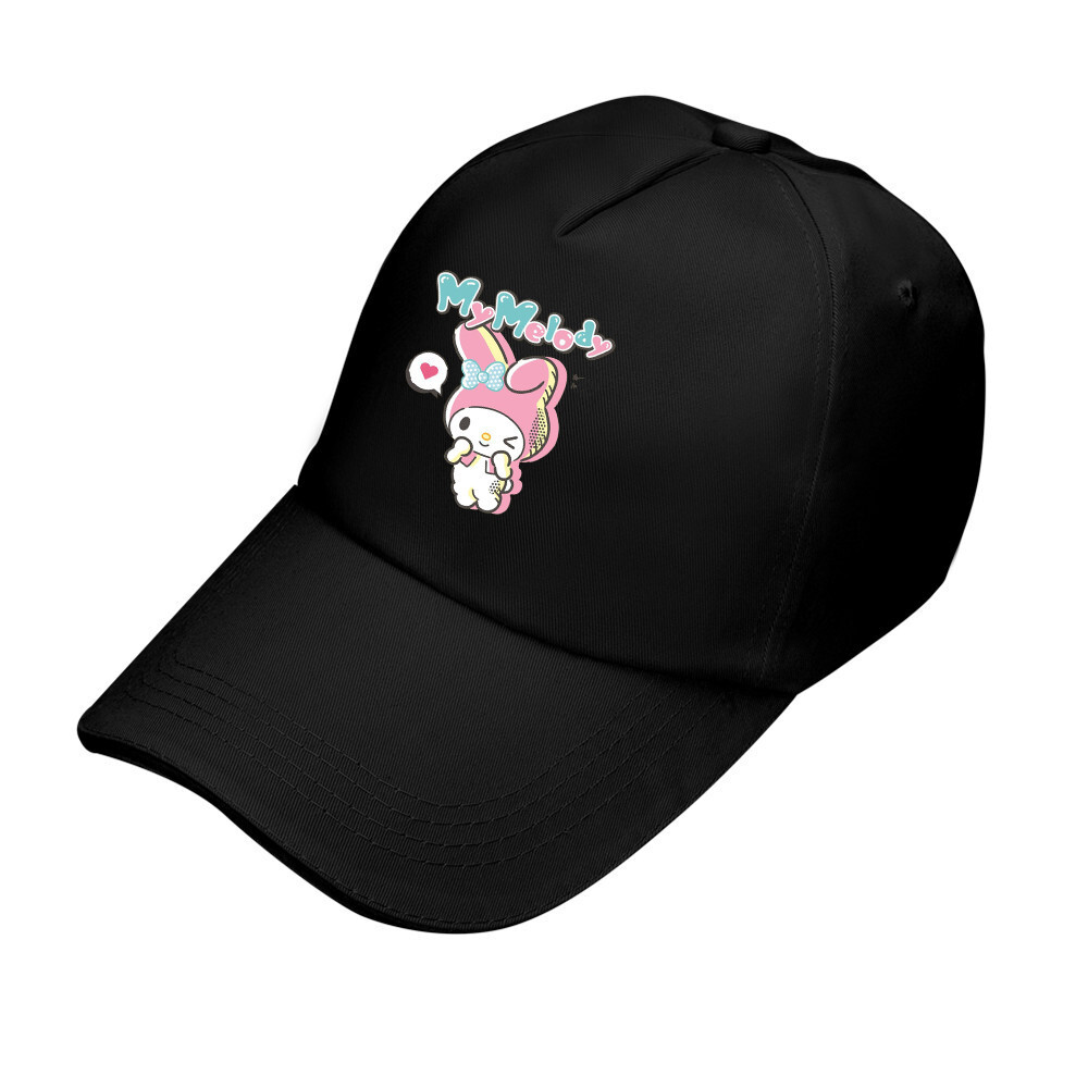 (Black F) Sanrio Kitty Cinnamoroll Pompompurin Kuromi Melody Pochacco Pattern Baseball Cap on OnBuy