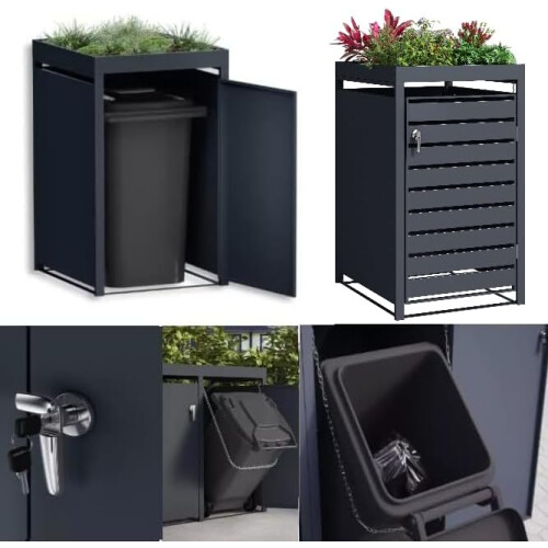 DWD® Single Wheelie Bin Hideaway with Plant Roof - 120L/240L on OnBuy