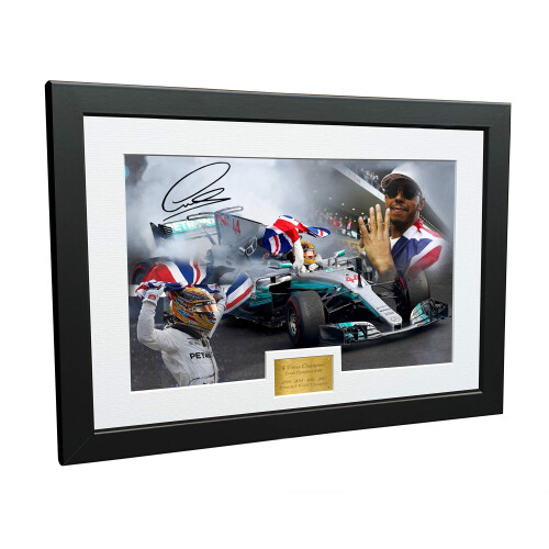 A4 12x8 Signed Lewis Hamilton - 4 Times World Champion Celebration ...