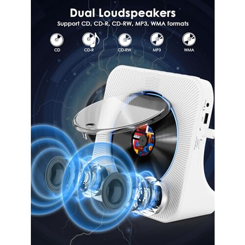 CD Player Bluetooth Desktop CD Player for Home CD Player with Timer ...