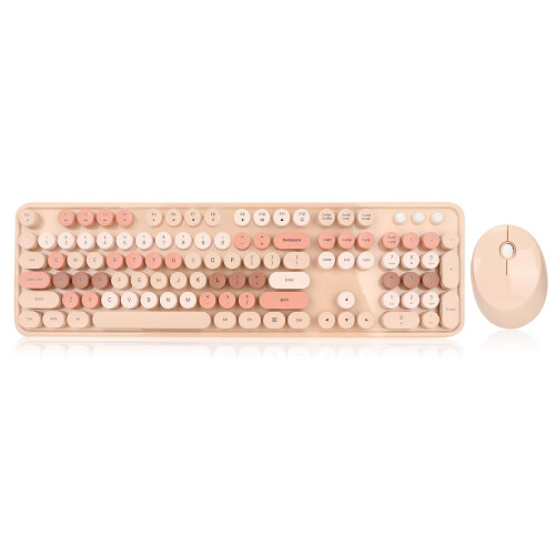 Wireless Keyboard Mouse Combo, 104-Key Wireless Punk Keyboard And Mouse ...