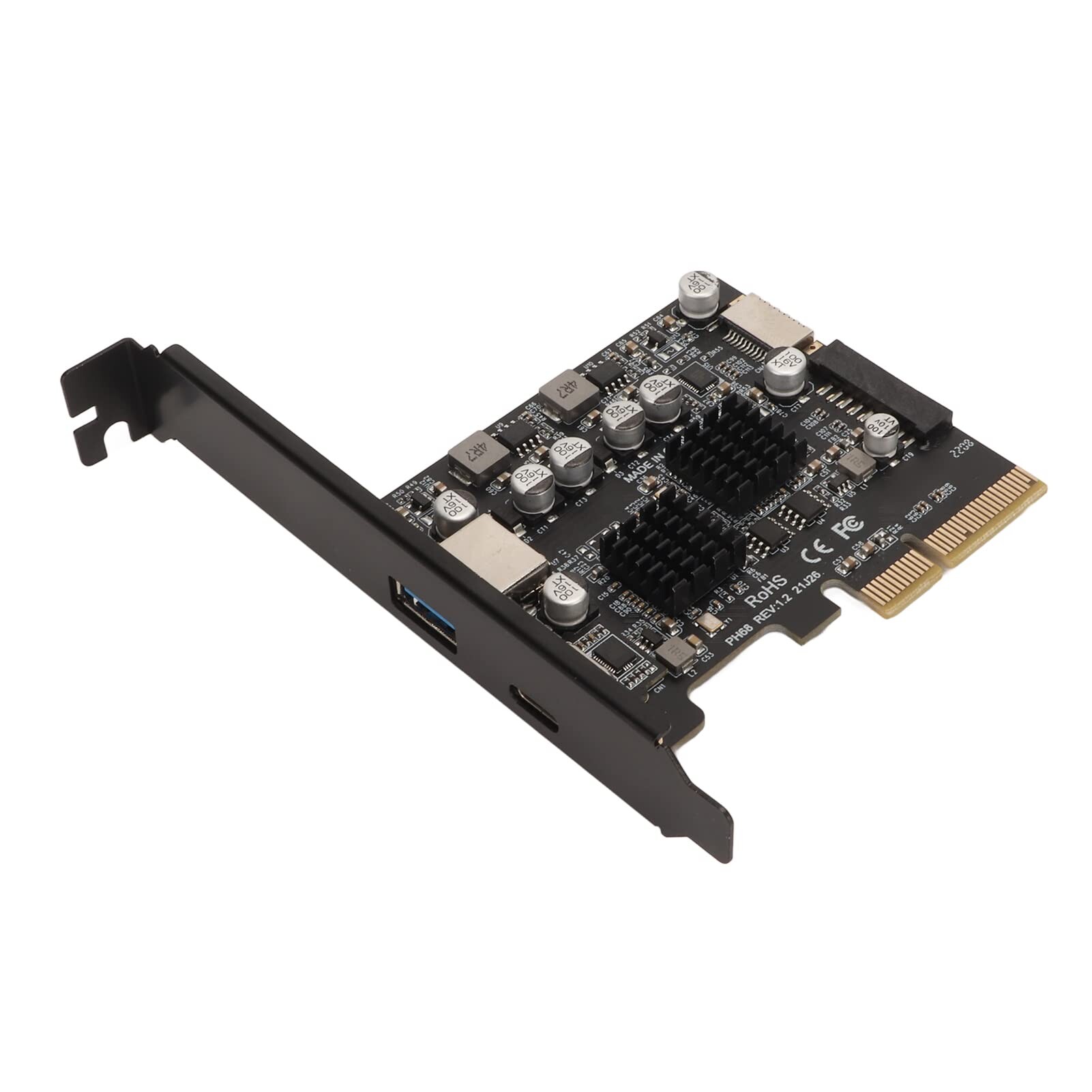 PCIe to USB 3.2 GEN2 Card, PCIe 3.0 to USB A+USB C+Front Type E+19 ...
