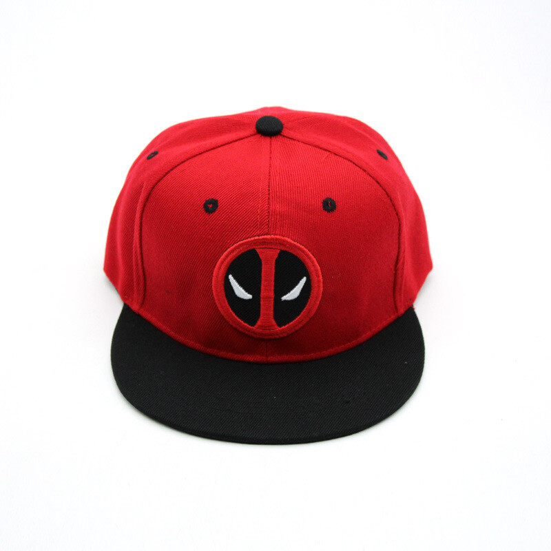 (Red Black) Adjustable Deadpool Baseball Cap Flat Brim Hat Accessory ...