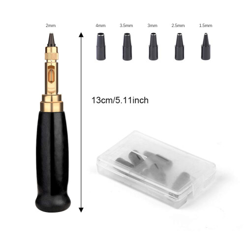 Adjustable Screw Punch, Screw Hole Punch, 6 Tip Sizes Leather Paper ...