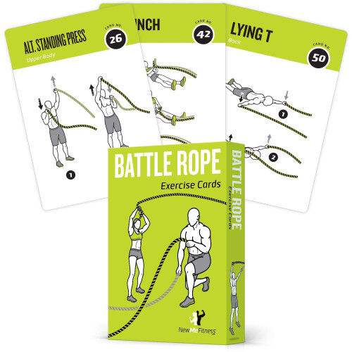 Battle Rope Exercise Cards, Set of 62 - with Guided Strength Training ...
