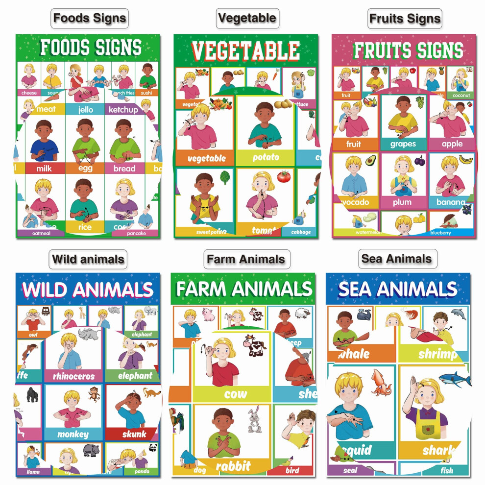American Sign Language Posters ASL Posters for Toddler Kids, ABC Sign ...