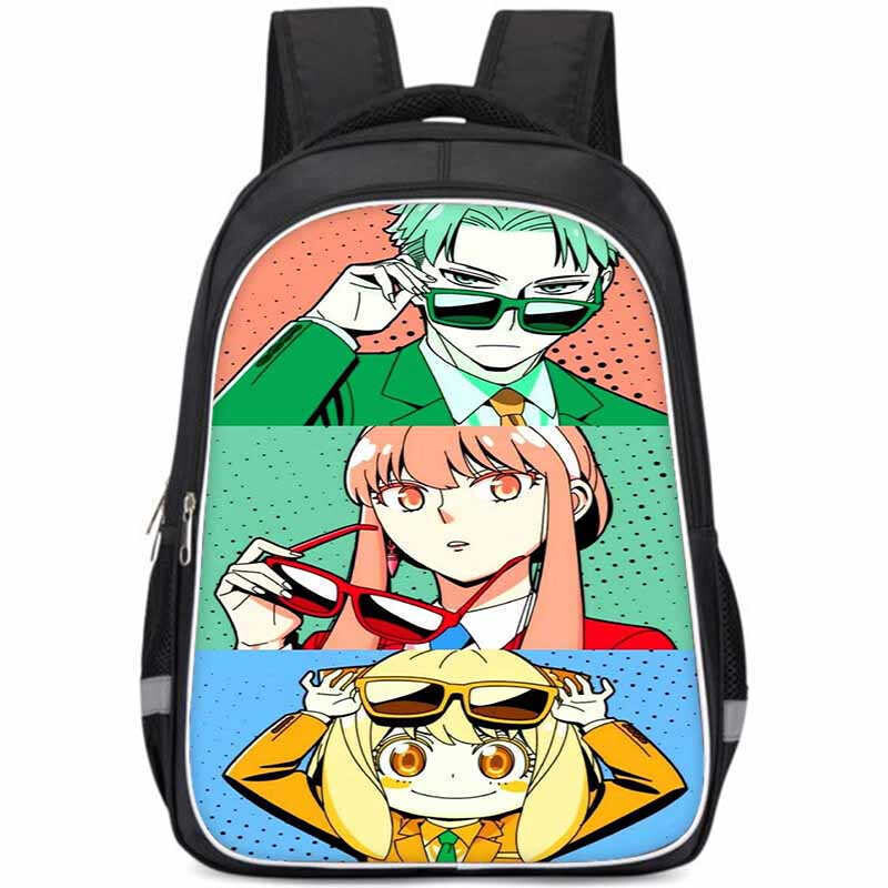 (26, Small) Oxford Fabric Spy Family Kids Backpack For School Gender ...