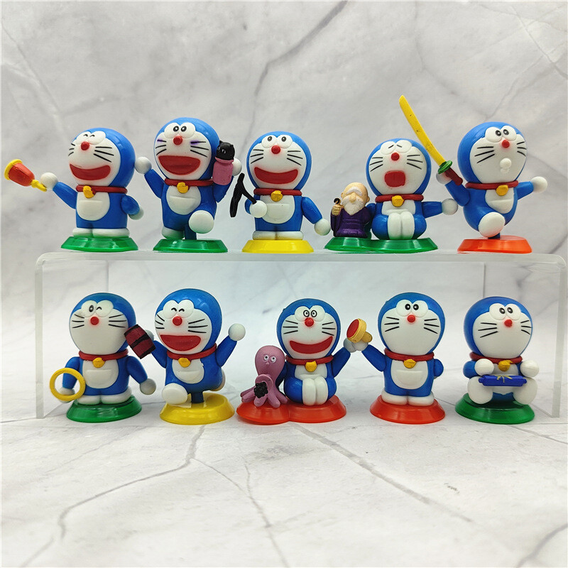 (B) Pvc Adorable Doraemon Figures Versatile Props Car Cake Decor Blind ...