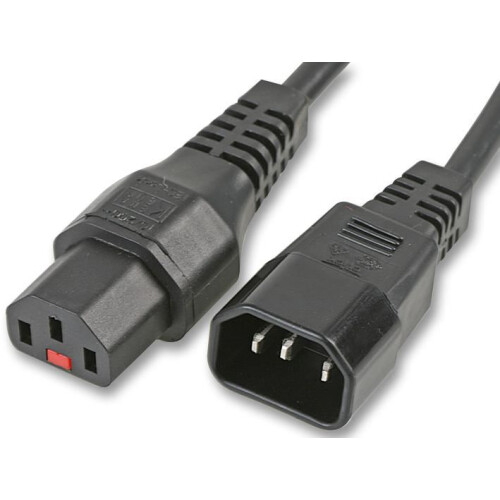 IEC LOCK - Locking IEC C14 Male to C13 Female Power Lead, 1m Black on OnBuy