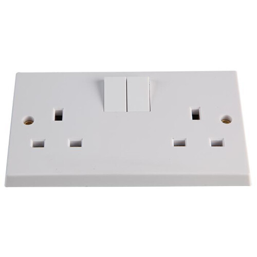 VOLEX ACCESSORIES - 13A 2 Gang Double Pole Switched Socket, White on OnBuy