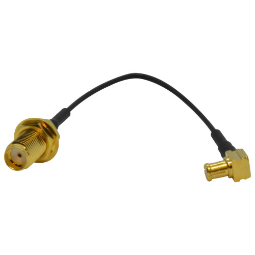 MULTICOMP PRO RF Cable Assembly, 90 MCX Plug to SMA Bulkhead Jack ...