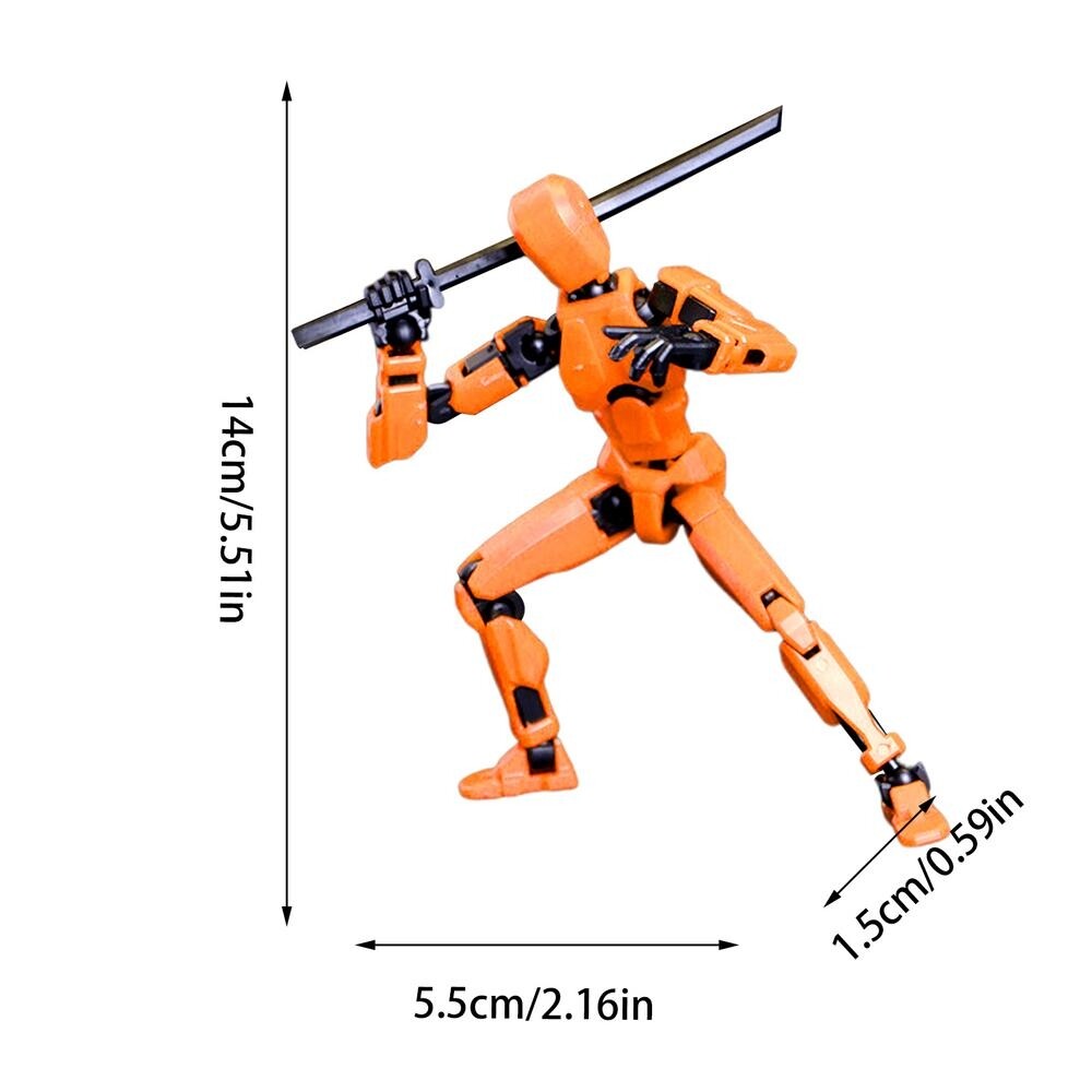 (black) 3D Printed Movable Articulated Figure Robot Multi Joint Movable ...