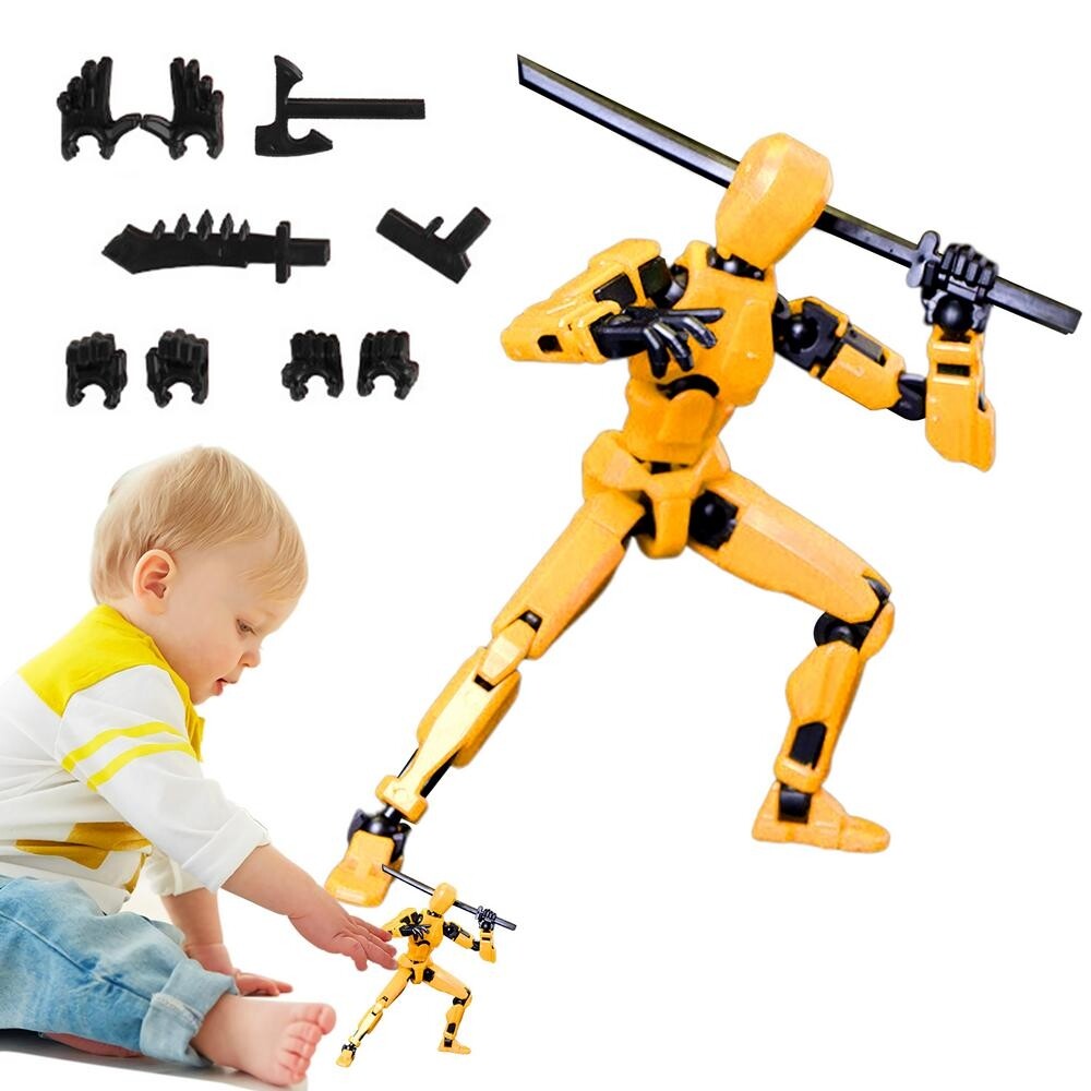 (Yellow) 3D Printed Movable Articulated Figure Robot Multi Joint ...
