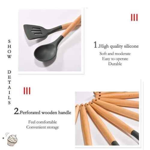 AWH 12PCS Kitchen Utensil Set Silicone Cooking Utensils Kit Spatula ...