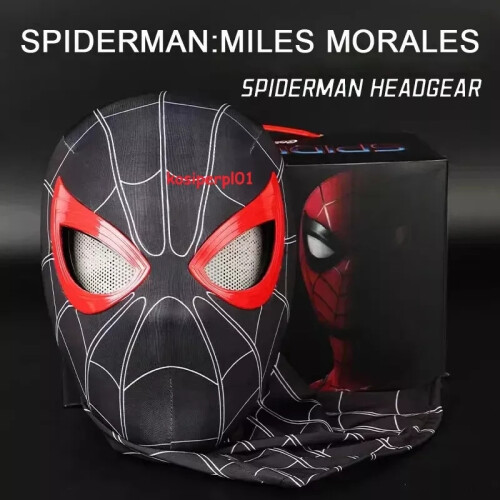 (Black (Chin-Activate ability)) Spiderman Mask with Ring Remote Control ...